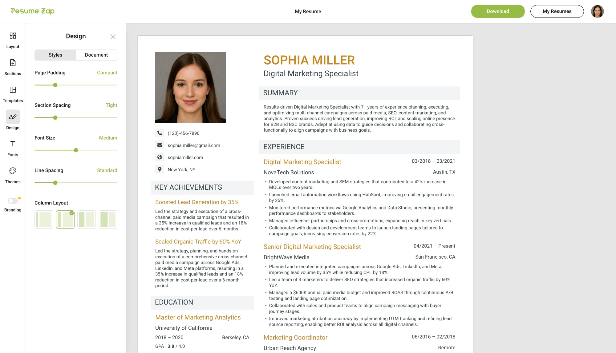 Resume Zap - Free Resume Builder | Create ATS-Friendly Resumes Online
